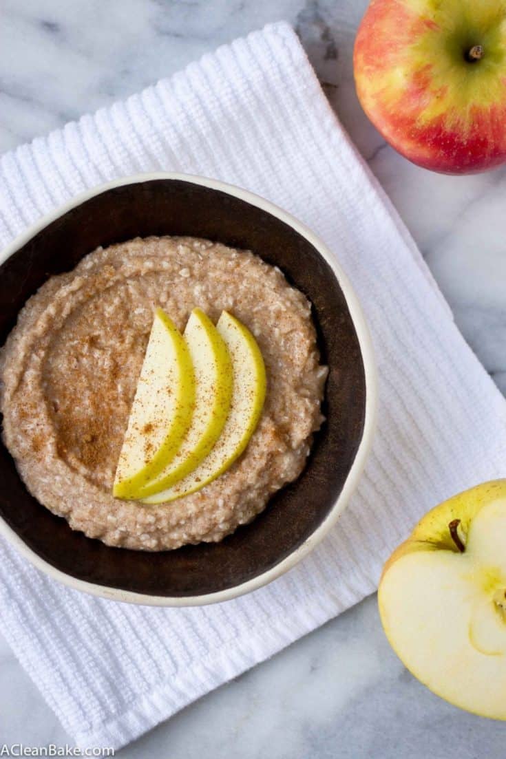 Paleo Oatmeal with Apples & Cinnamon (Gluten Free) | A Clean Bake