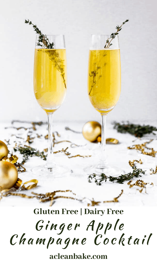 Ginger Apple Champagne Cocktail | A Clean Bake