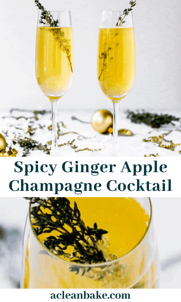 Ginger Apple Champagne Cocktail | A Clean Bake