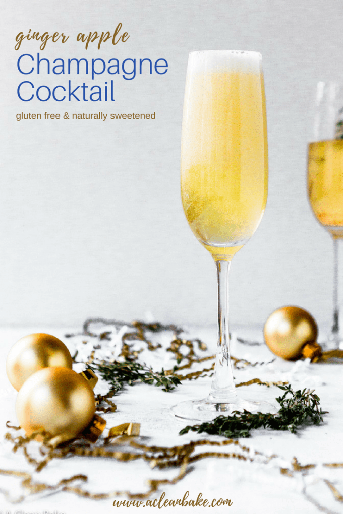 Ginger Apple Champagne Cocktail | A Clean Bake