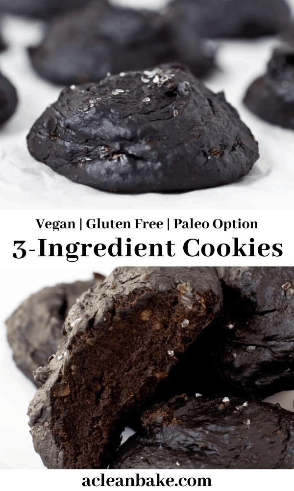 Fudgy 3 Ingredient Cookies (gluten free, vegan, paleo)