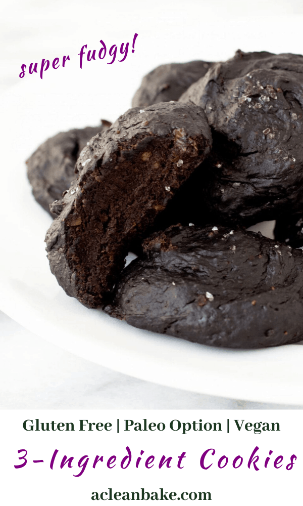 Fudgy 3 Ingredient Cookies (gluten free, vegan, paleo)
