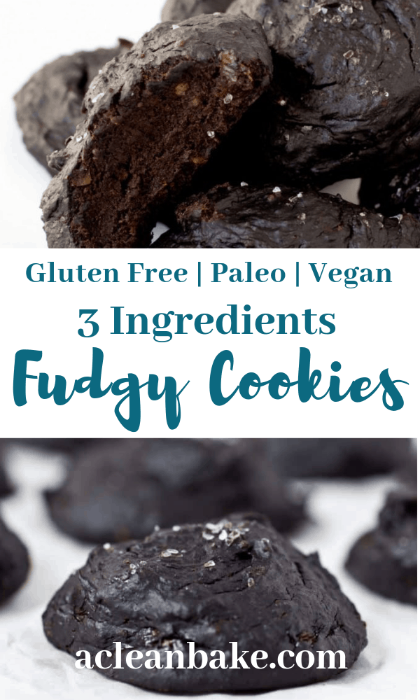 Fudgy 3 Ingredient Cookies (gluten free, vegan, paleo)