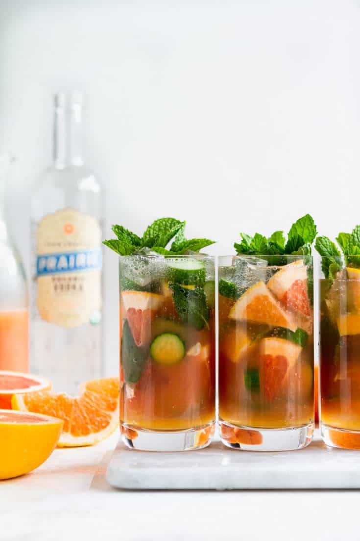 Grapefruit Mint Vodka Spritz | A Clean Bake